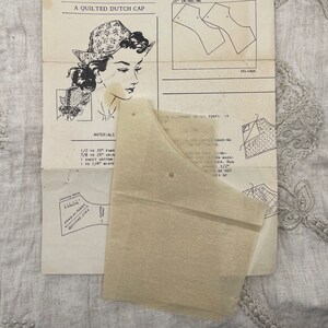 Mail Order 1799 Original 1940s Quilted Dutch Cap Hat Pattern Factory ...