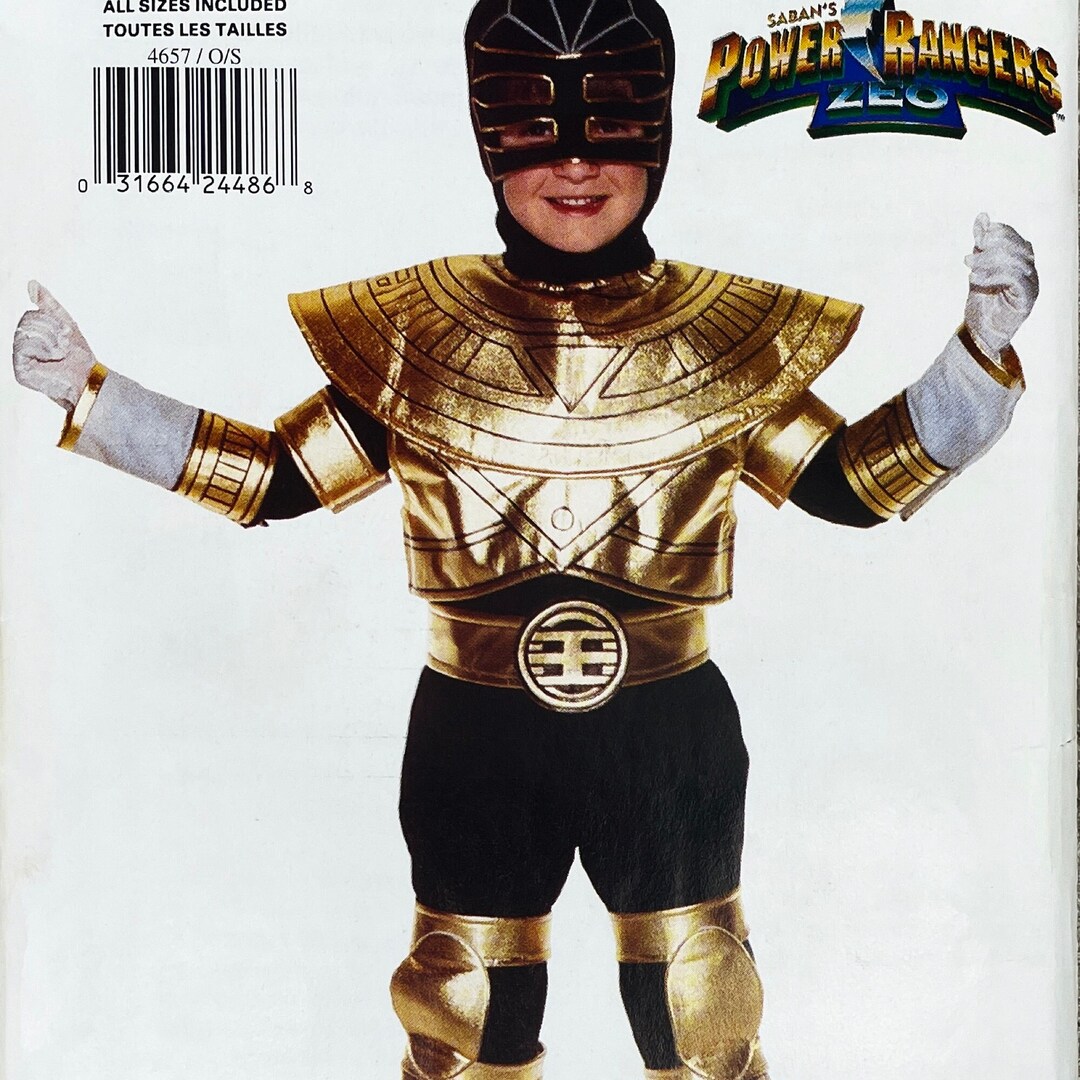 Butterick 4657 Power Ranger Zeo Costume Pattern Size XS-L Youth 23-32 ...