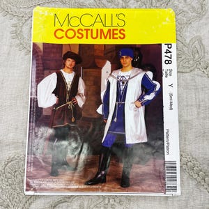Mccall's 2802 - Mens Renaissance Costume Pattern - Size S-M or L-XL ...
