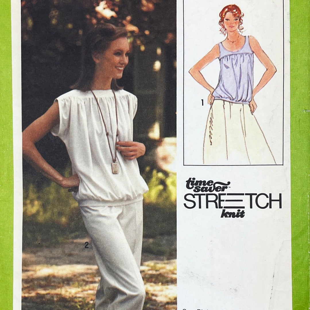 Simplicity 8890 1970s Knit Pullover Bubble Top Pattern Size 10-14 32.5 ...