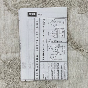 Butterick 6956 - Reissued 1950s Soft One-piece Dress With Shawl Collar ...