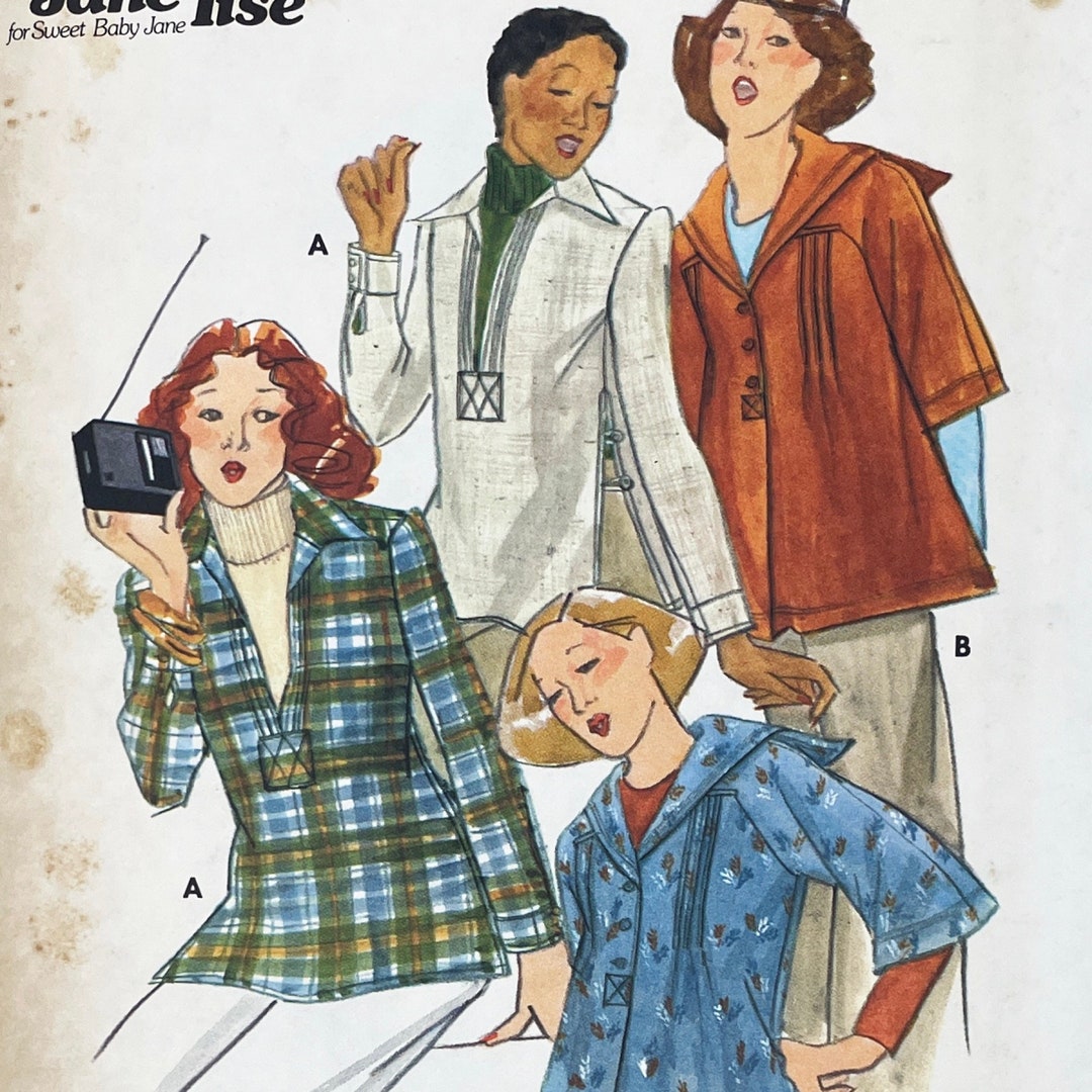 Butterick 4390 - Jane Tise 1970s Sailor Collar Tunic Pattern With ...