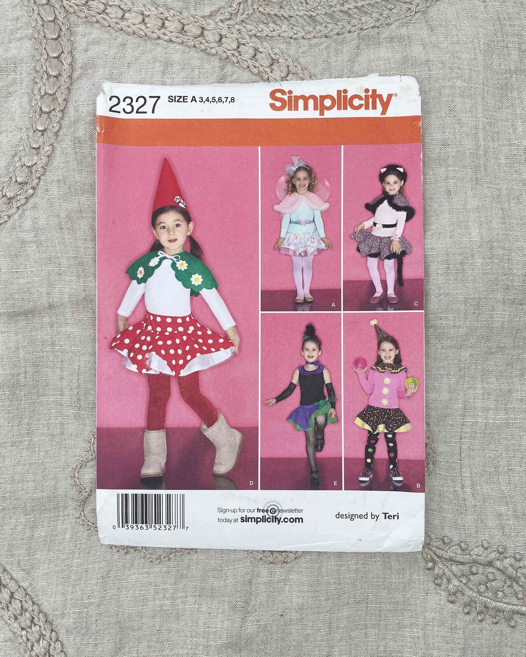 Simplicity 2327 - Quick and Easy Child's Costume Pattern With Gnome ...