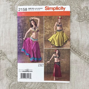 Simplicity 2158 - Belly Dancing Skirt, Belts and Bra Top Costume ...