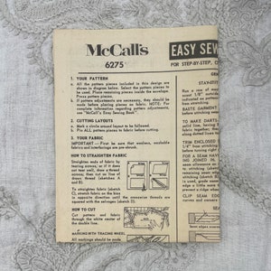 Mccall's 6275 missing Bow 1960s Open Neck Dress With Ruffled Sleeves ...