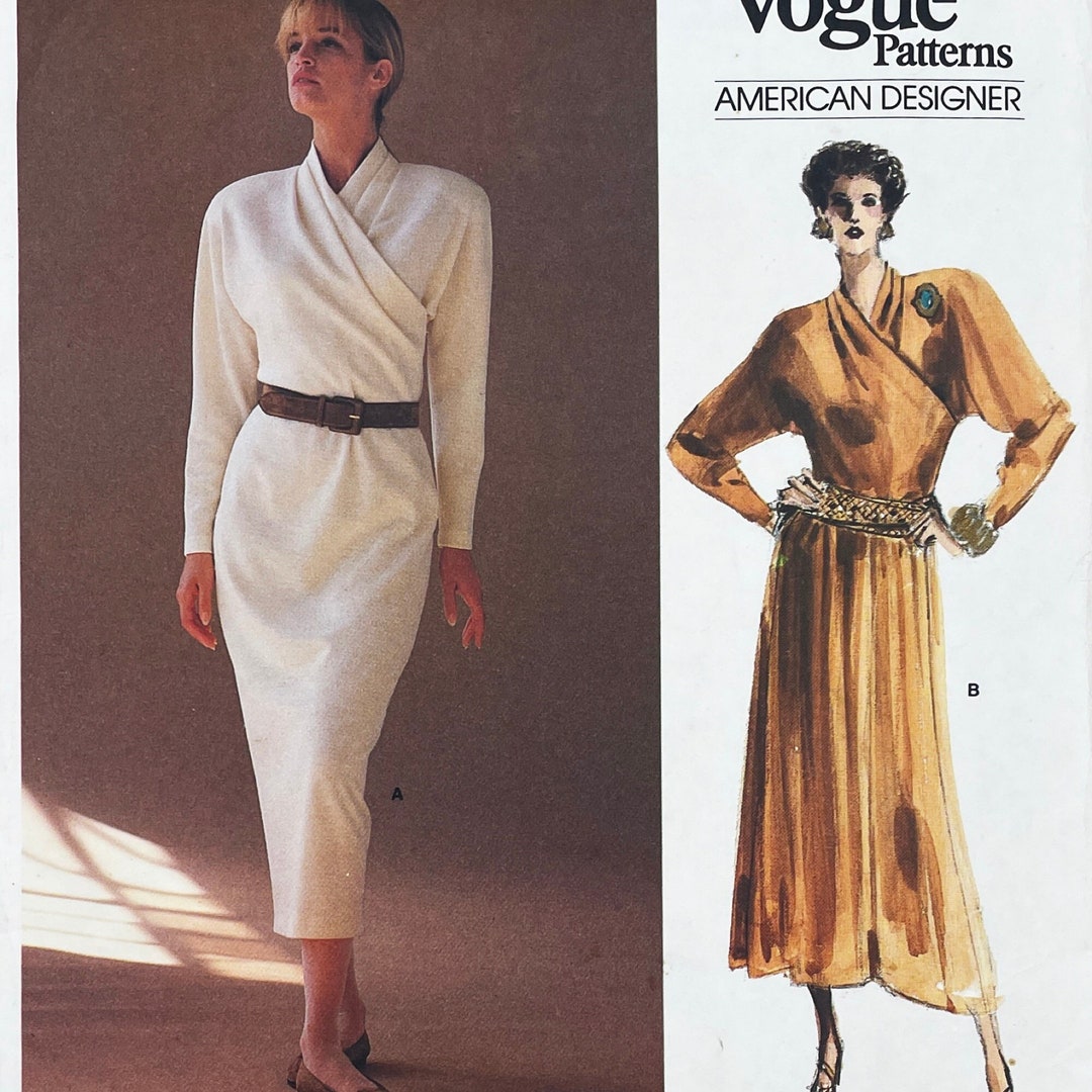 Vogue 1793 - (cut Short) Calvin Klein 1980s Dolman Dress Pattern With ...