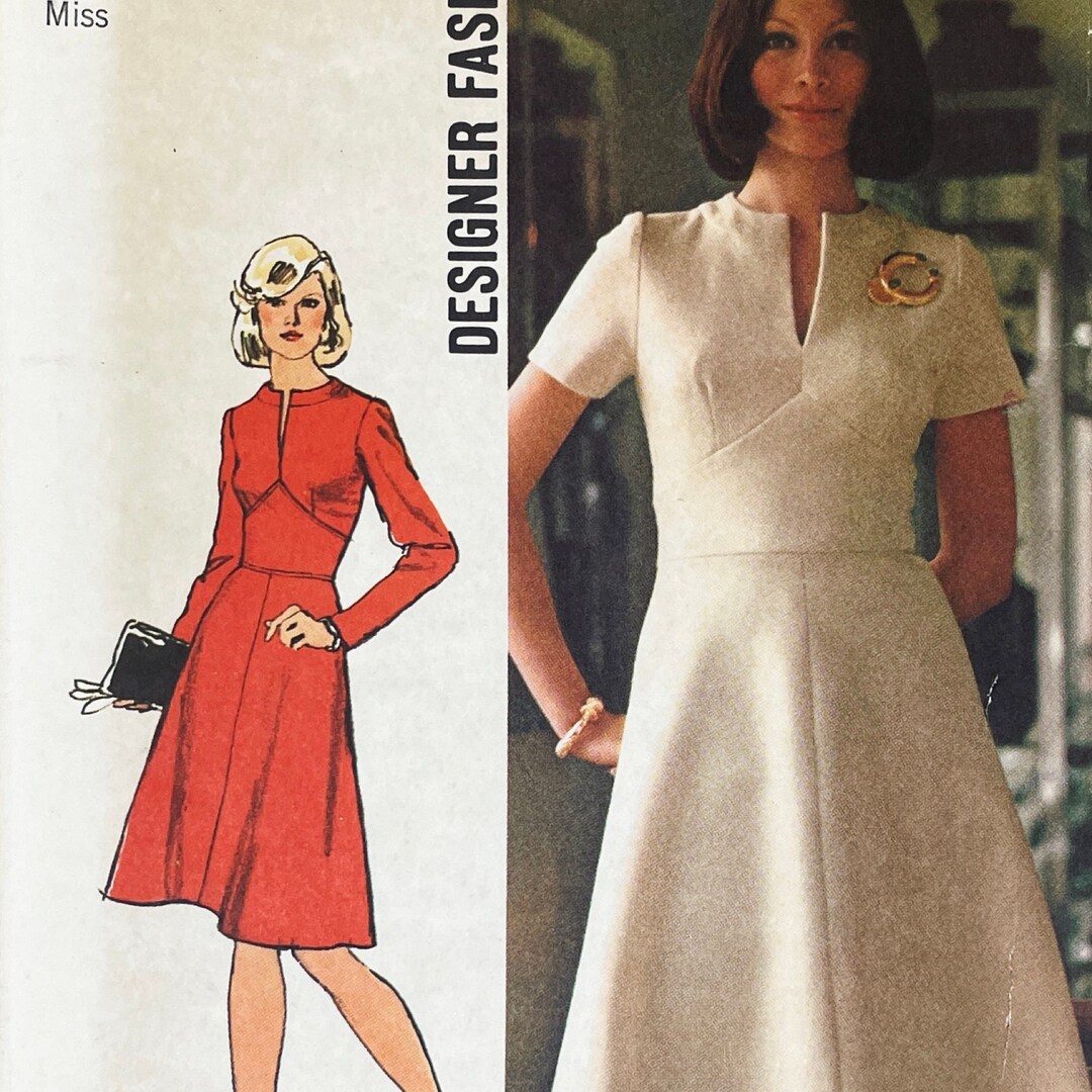 Simplicity 5789 - 1970s Designer Fashion, Inverted-v Shaped Midriff ...