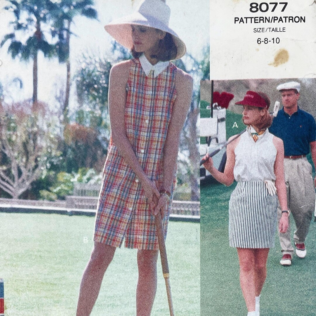 Vogue 8077 - 1990s Rare Preppy Straight Dress, Skirt and Top Pattern ...