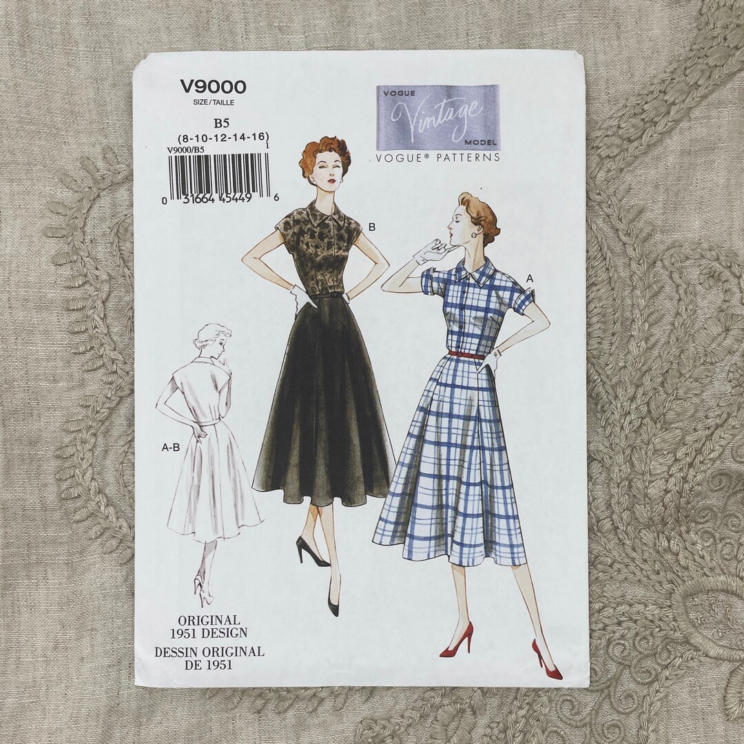 Vogue 9000 Reissued 1950s Princess Seamed Fit and Flair - Etsy