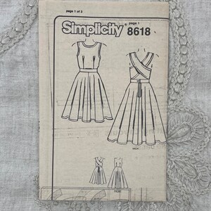 Simplicity 8618 1980s Criss-cross Open Back Sun Dress Pattern Size 6-10 ...