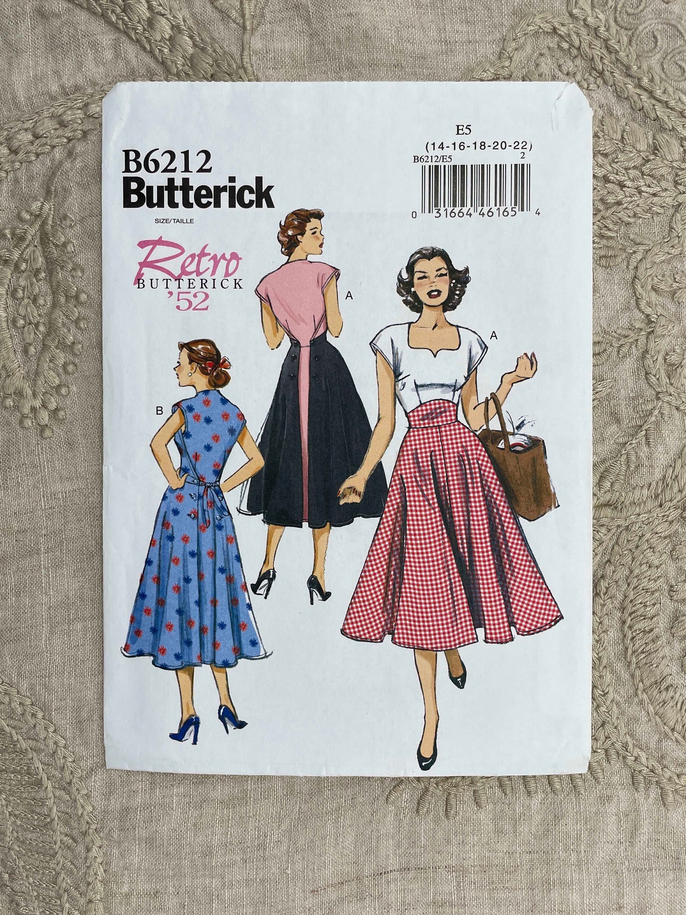 Butterick 6212 Reissued 1950s Back Wrap Dress Size 6-14 or - Etsy