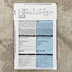 Butterick 6196 - Renaissance Dress Pattern With Lace-up Vest - Size 6 ...