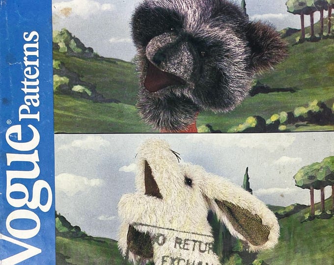Vogue 8290 - Rare Fur Pile Dog Puppet, Bear Puppet and Raccoon Puppet ...