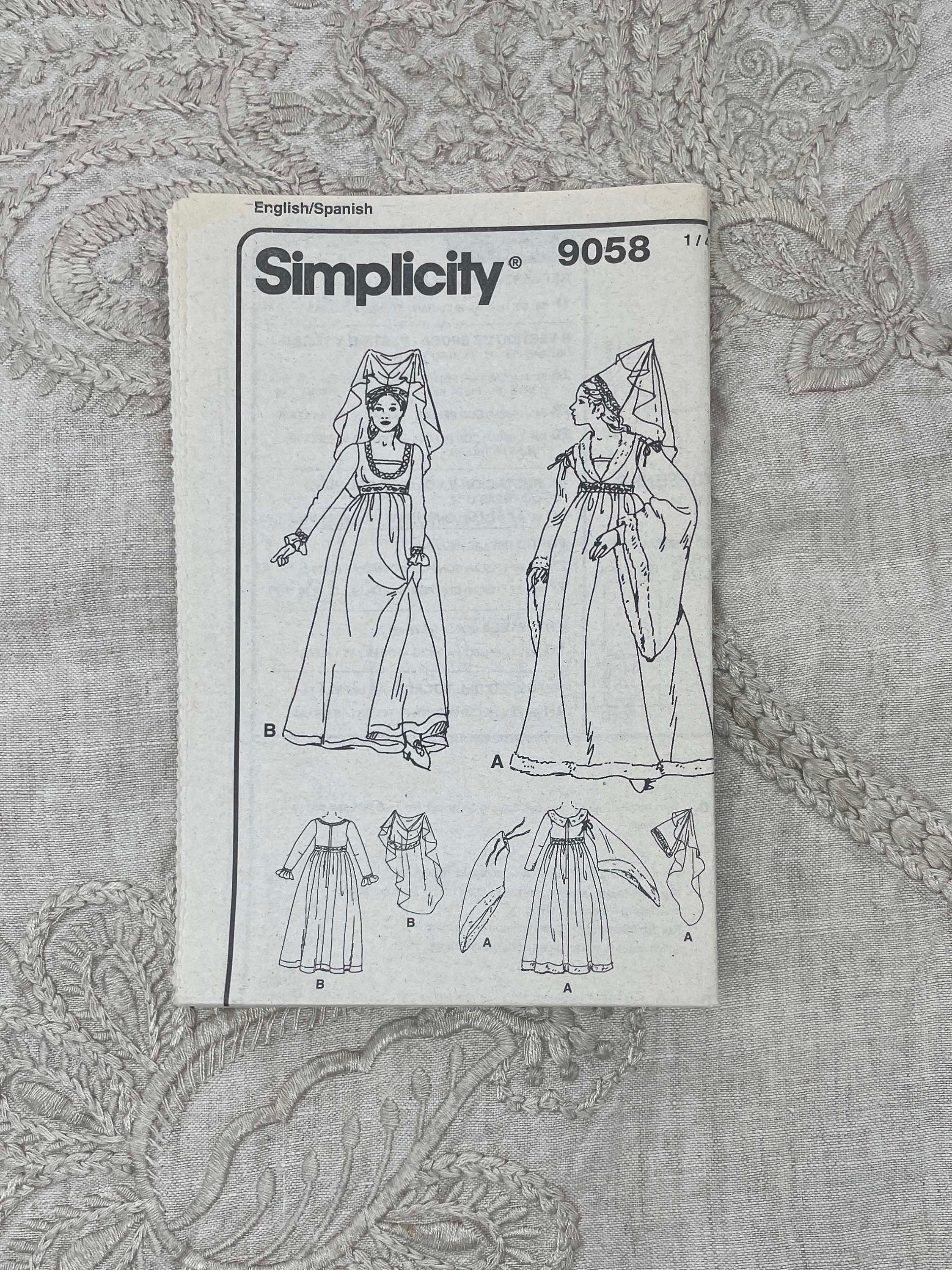 Simplicity 9058 Renaissance Gowns and Cone Headpieces - Etsy