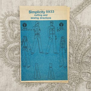 Simplicity 5933 1970s Men's Zipper Front Scoop Neckline Jumpsuit ...