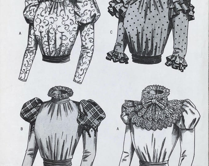 Butterick 3417 - High Neck Juliet Sleeve Victorian Blouse Pattern ...