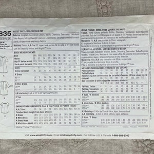 Simplicity 3835 Built by Wendy Dress Mini Dress or Top | Etsy