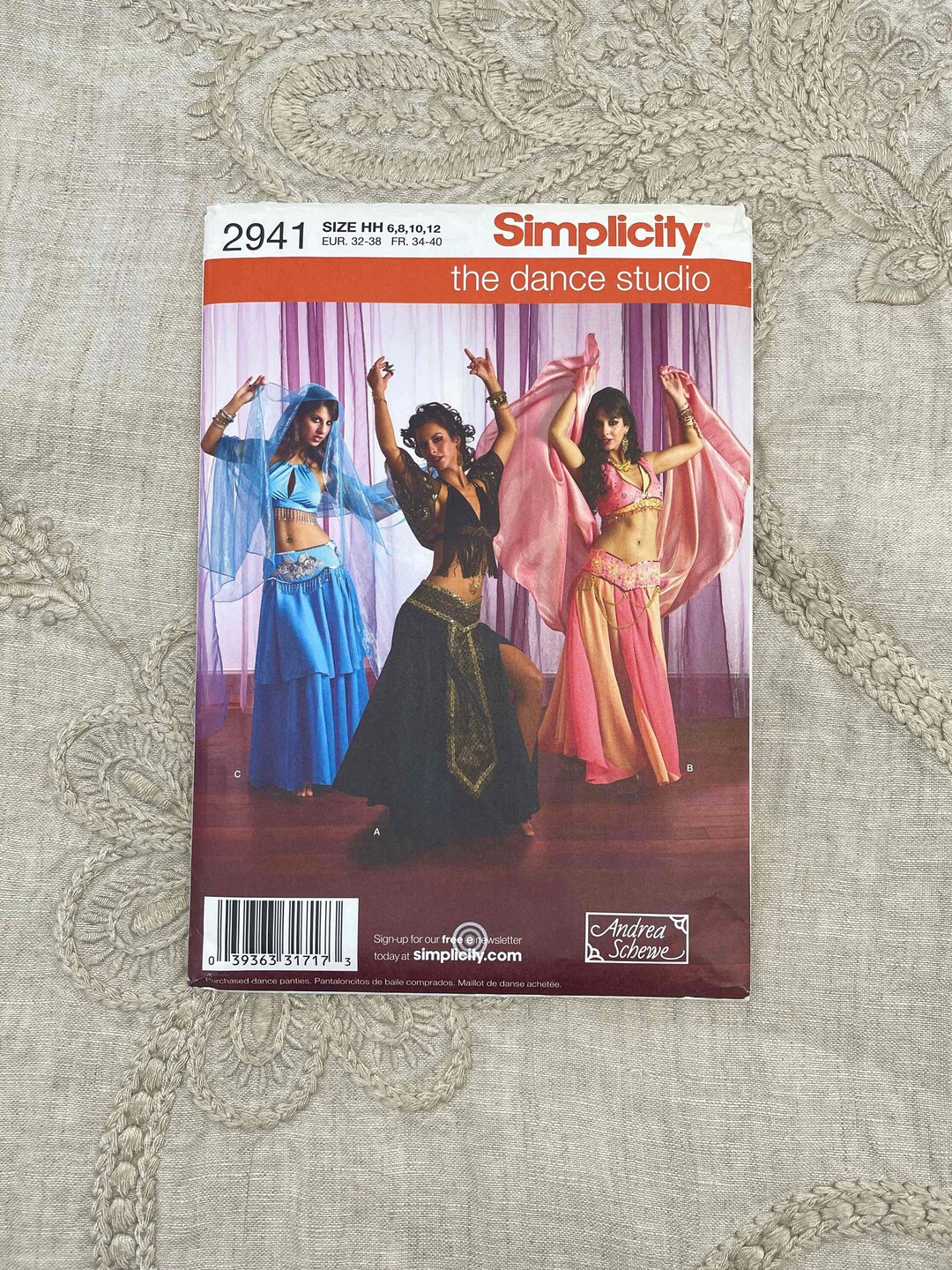 Simplicity 2941 Belly Dancing Costume Pattern Size 6-12 or - Etsy