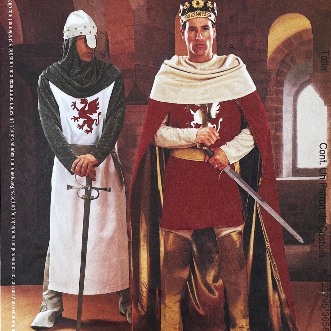 Mccall's 3658 - Medieval King and Knight Costume Pattern - Size S-M (34 ...