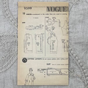 Vogue 9566 1950s Barrel Jacket Pattern With Shaped Collar Size 10 31 ...