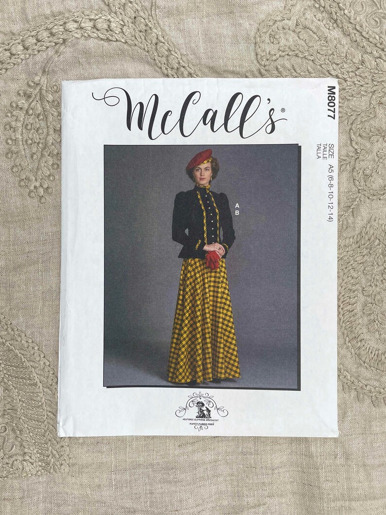 Mccall's 8077 Edwardian Tartan Costume Pattern Size - Etsy