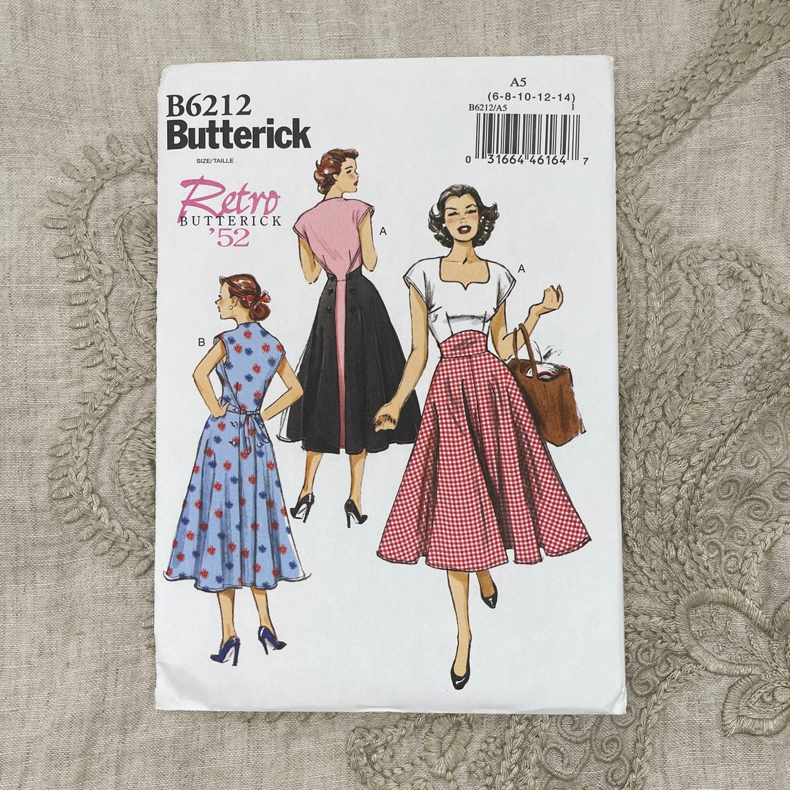 Butterick 6212 Reissued 1950s Back Wrap Dress Pattern Sewing Pattern ...