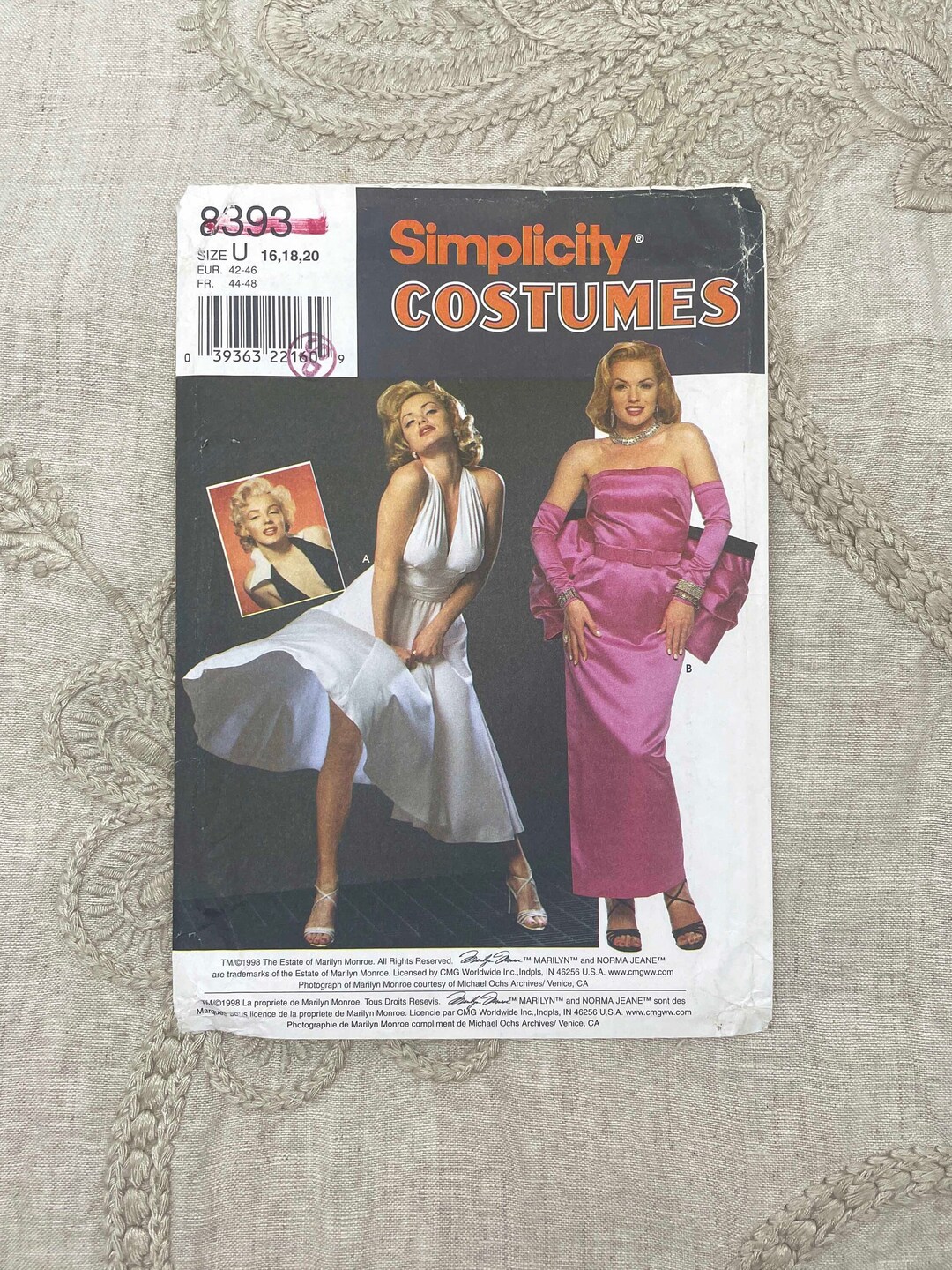 Simplicity 8393 Marilyn Monroe Dress Pattern Inspired by - Etsy