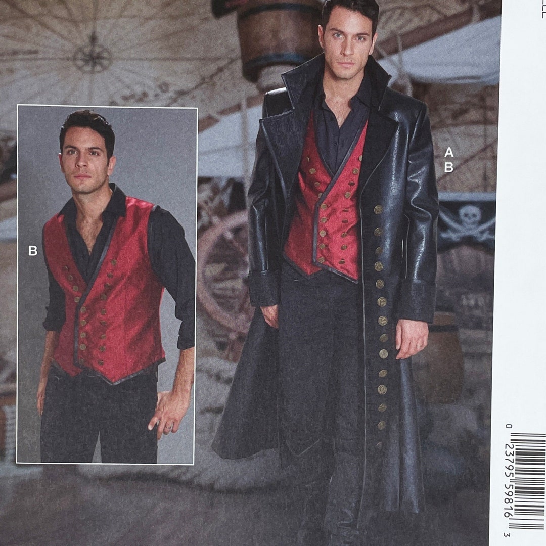 Mccall's 7821 Men's Trench Coat and Double Breasted Vest Pattern Chest ...