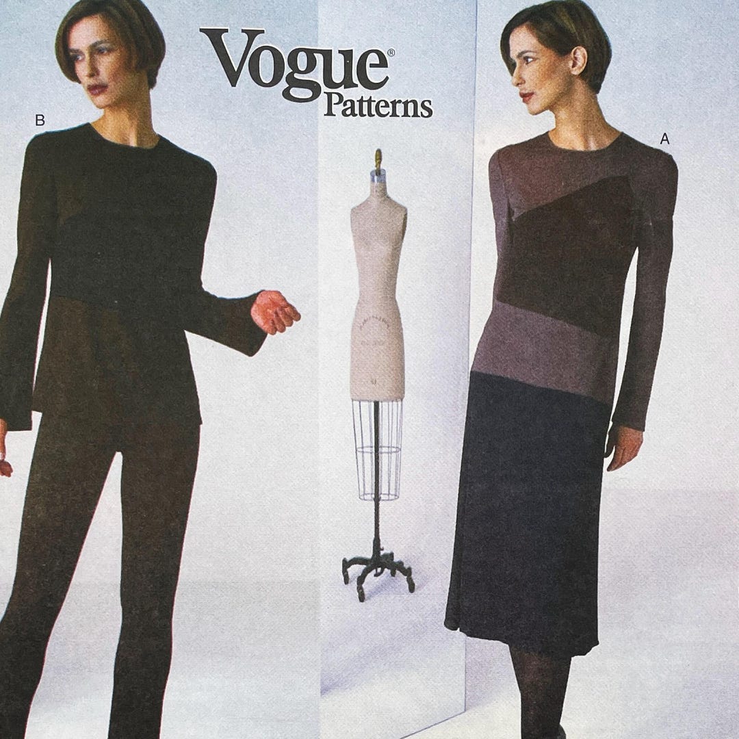 Vogue 2002 - Calvin Klein 1990s Color Block Dress, Top and Skirt Sewing ...