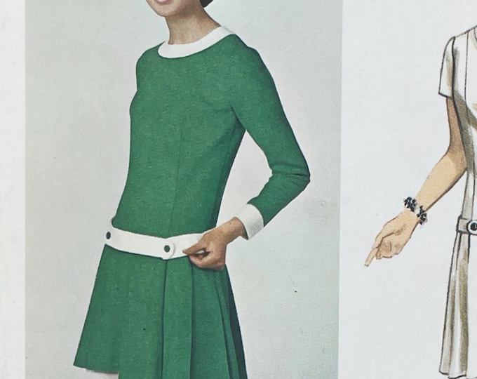 Butterick 4578 - 1960s Mary Quant Mod A-line Scooter Dress Pattern ...