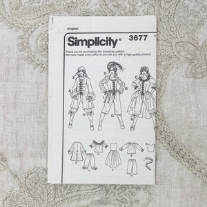 Simplicity 3677 Women's Pirate Costume Pattern Size 6-12 30.5-34 Uncut ...