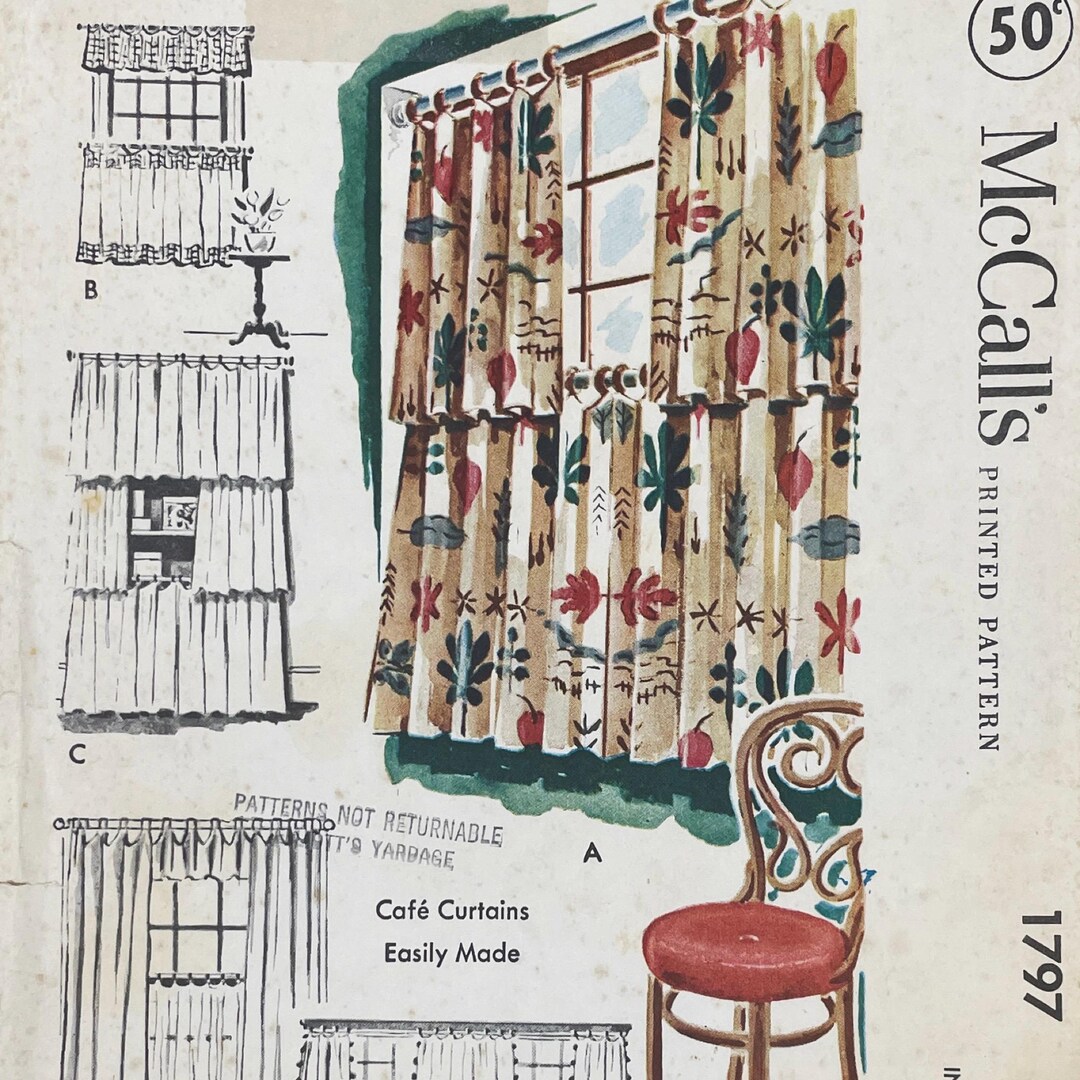 Mccall's 1797 - 1950s Cafe Curtains Sewing Pattern - Uncut (FF) - Etsy