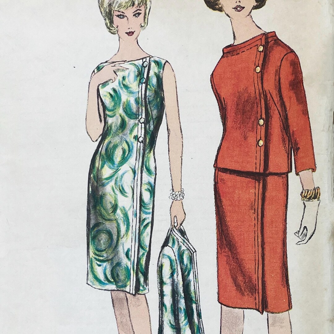 Vogue 5496 - Rare 1960s Shift Dress and Jacket Pattern With ...