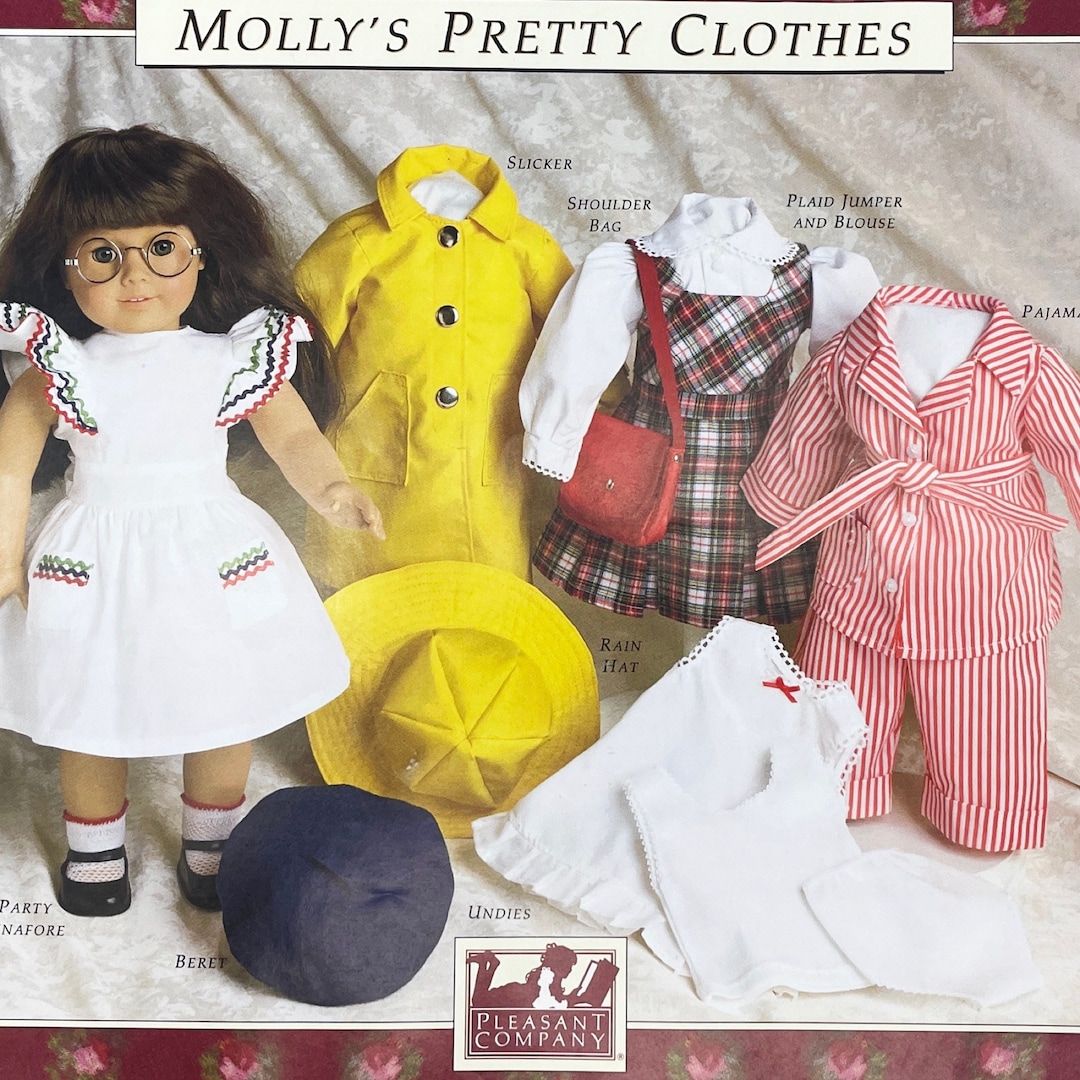 Molly's Pretty Clothes Sewing Pattern Doll Size Cut Pleasant Company ...