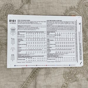 Simplicity 8161 18th Century Cosplay Pattern Size 14-22 Uncut FF - Etsy