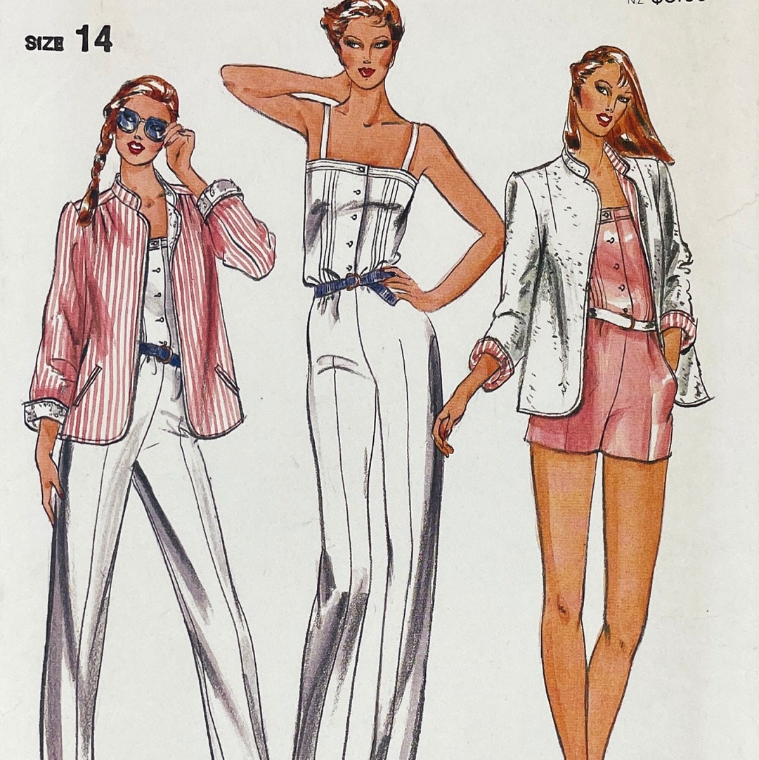 Butterick 3705 - Bagatelle 1980s Cami Jumpsuit and Reversible Jacket ...
