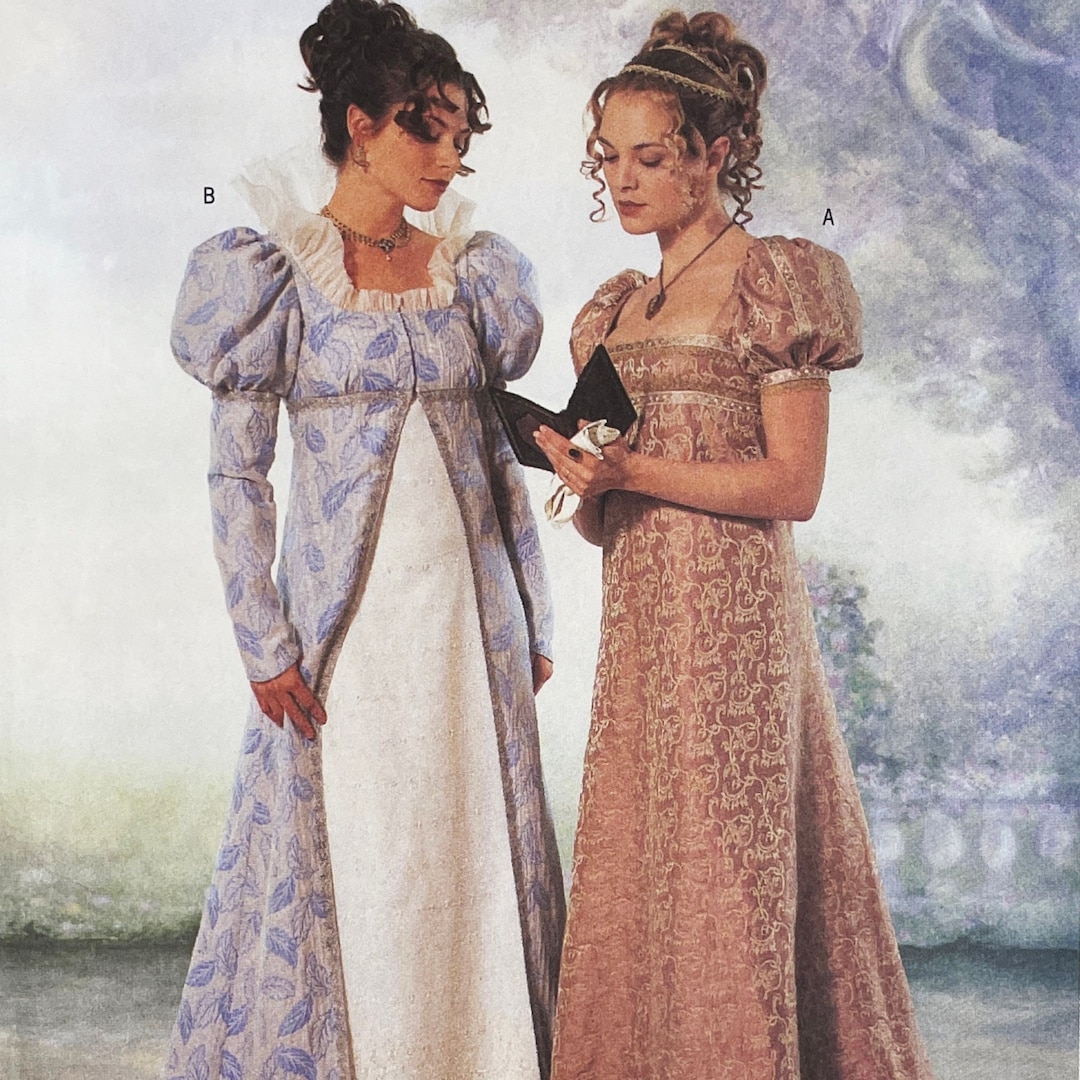 Butterick 6630 - Regency Redingote Coat and Empire Waist Gown With Puff ...