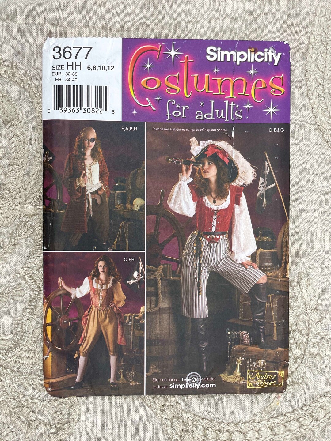 Simplicity 3677 Women's Pirate Costume Pattern Size - Etsy