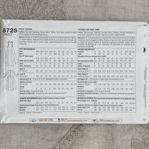 Simplicity 8725 Medieval Cotehardie Gown and Sideless Surcote Size 4-8 ...