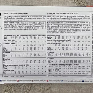 Simplicity 8162 18th Century Corset Shift and Bum Pad | Etsy