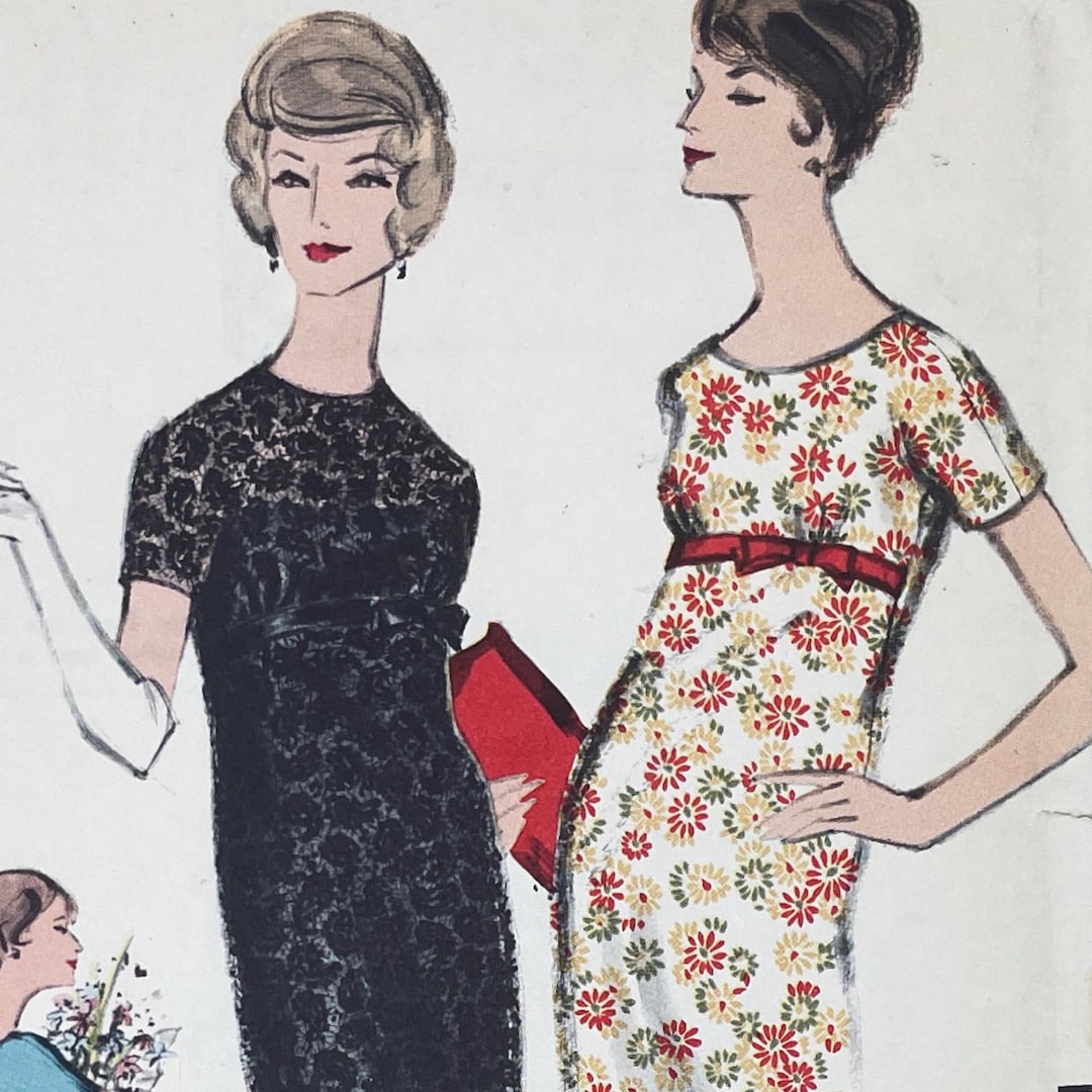Vogue 9594 - 1950s Empire Waist, Chemise Shift Dress Pattern - Size 10 ...