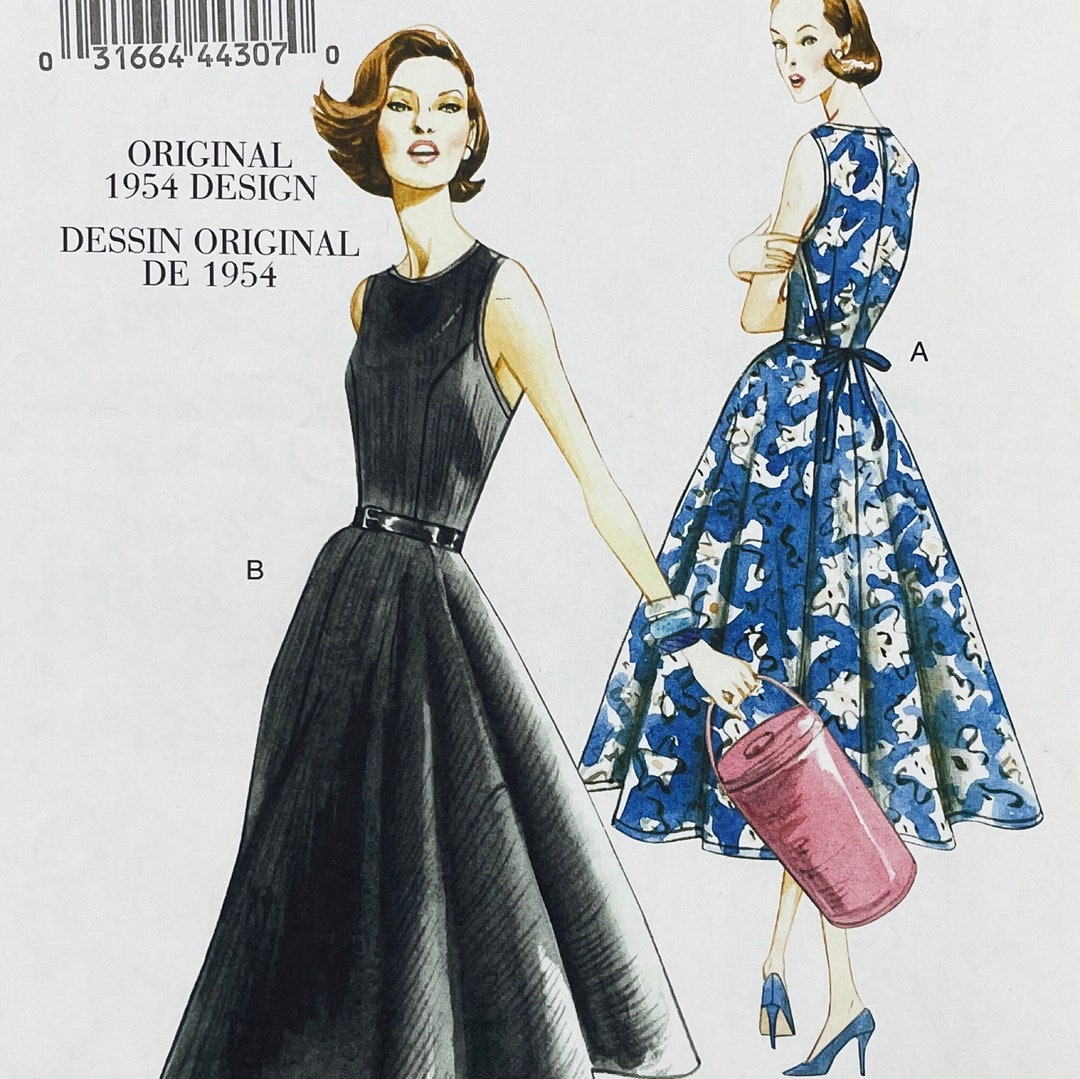 Vogue 8788 - Reissued 1950s Back Wrap Dress Pattern - Size 6-14 (30.5 ...