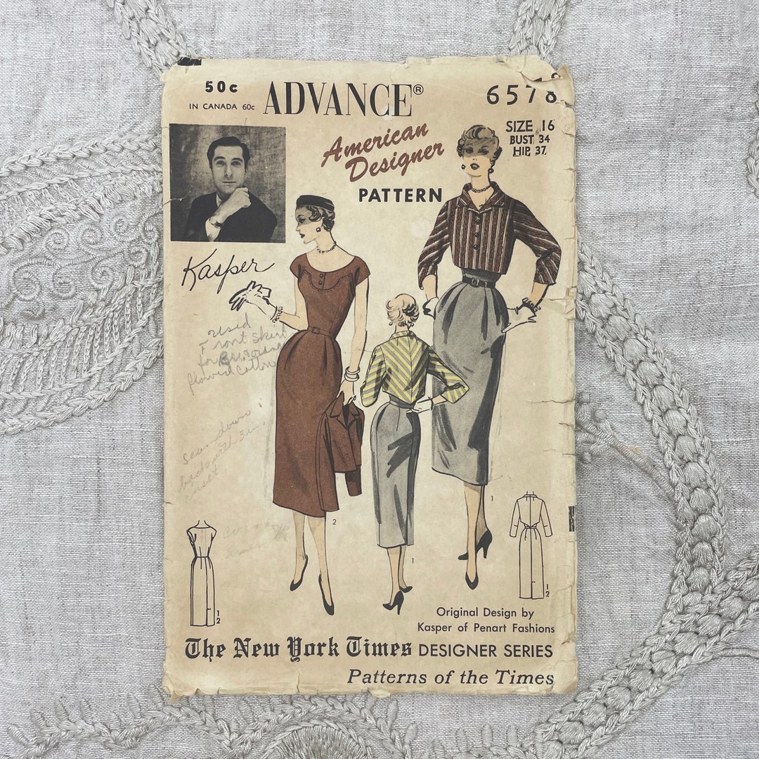 Advance 6578 1950s Kasper of Penart Slender Dress and - Etsy