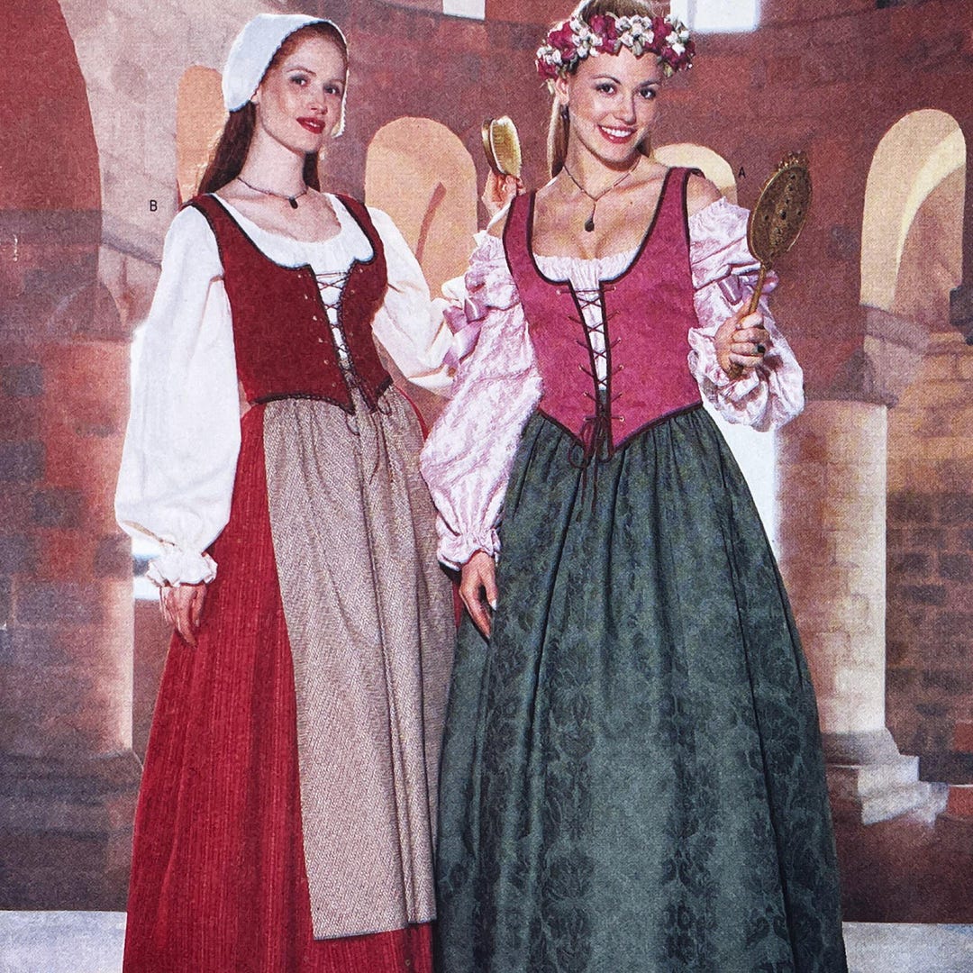 Butterick 6196 - Renaissance Dress Pattern With Lace-up Vest - Size 6 ...