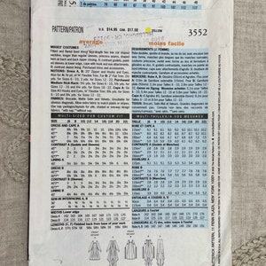 Butterick 3552 - Medieval Gown With Train and Deep Bell Sleeves Pattern ...