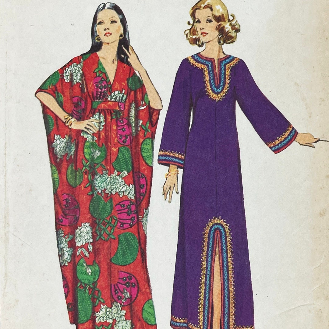 Simplicity 5315 - Original 1970s Boho Kaftan and Tunic Dress Pattern - Size Medium (34-36 ...