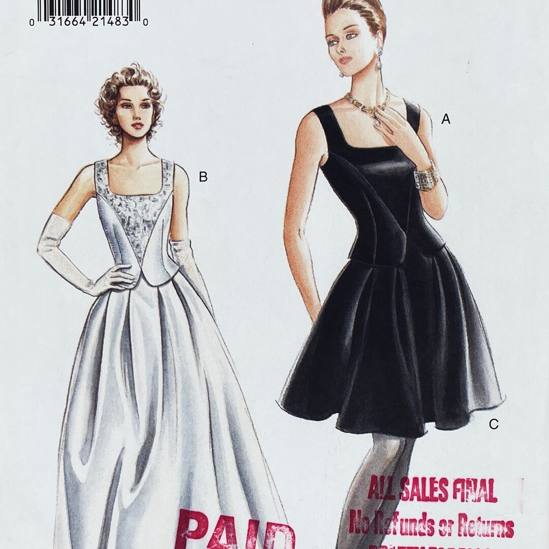 Vogue 9246 1990s Corset Blouse and Flared Evening Skirt Pattern Size 12 ...