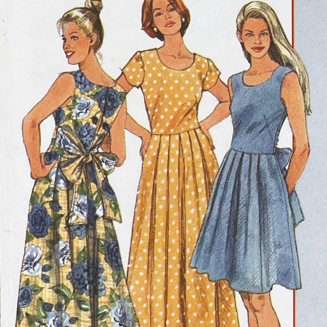 Simplicity 8165 1990s Full Skirt Sundress Pattern Size 16-20 38-42 ...