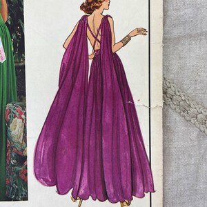 Vogue 1135 Emanuel Ungaro 1970s Back Paneled Goddess Evening Dress ...