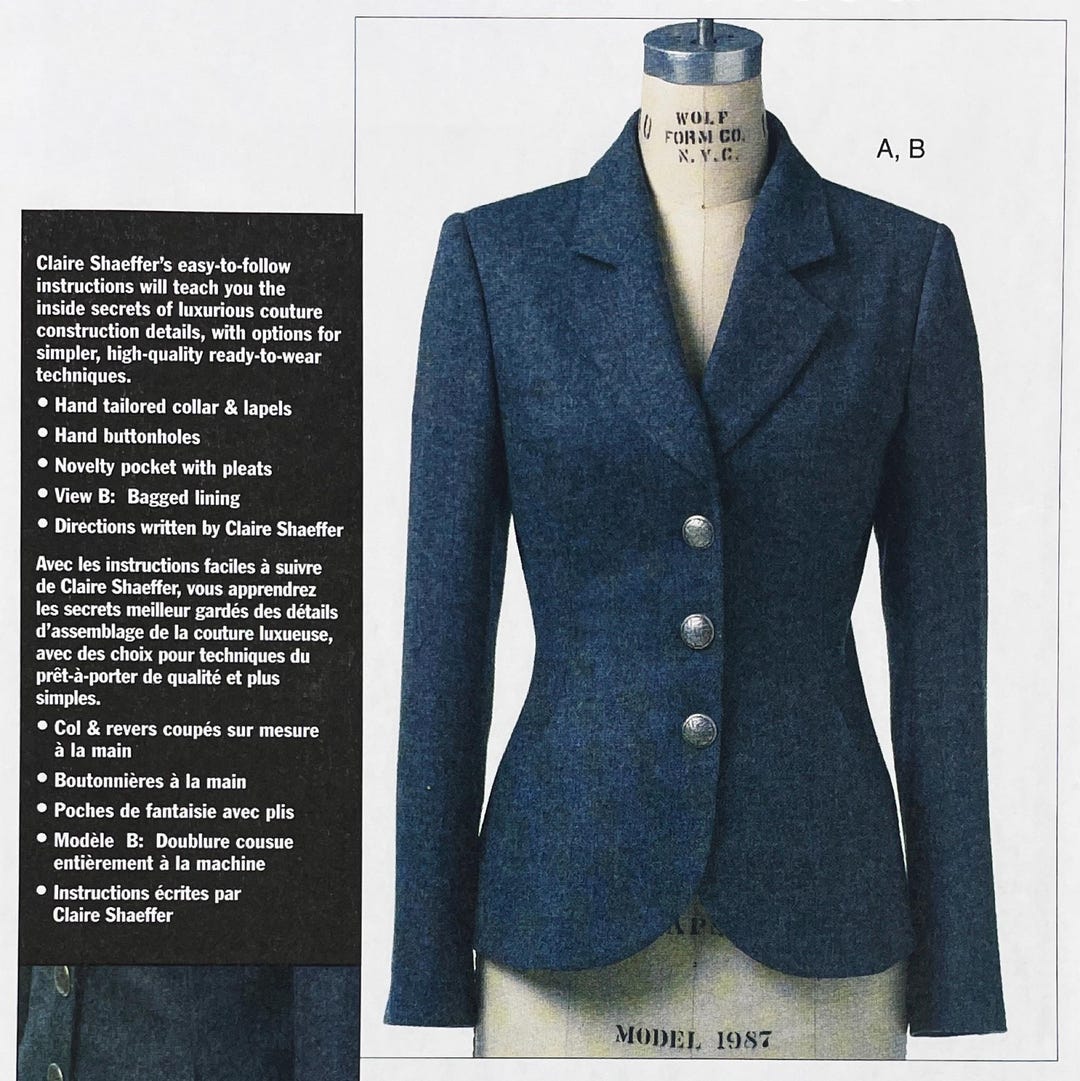 Vogue 8333 - Rare Claire Shaeffer's Custom Couture Jacket Pattern ...
